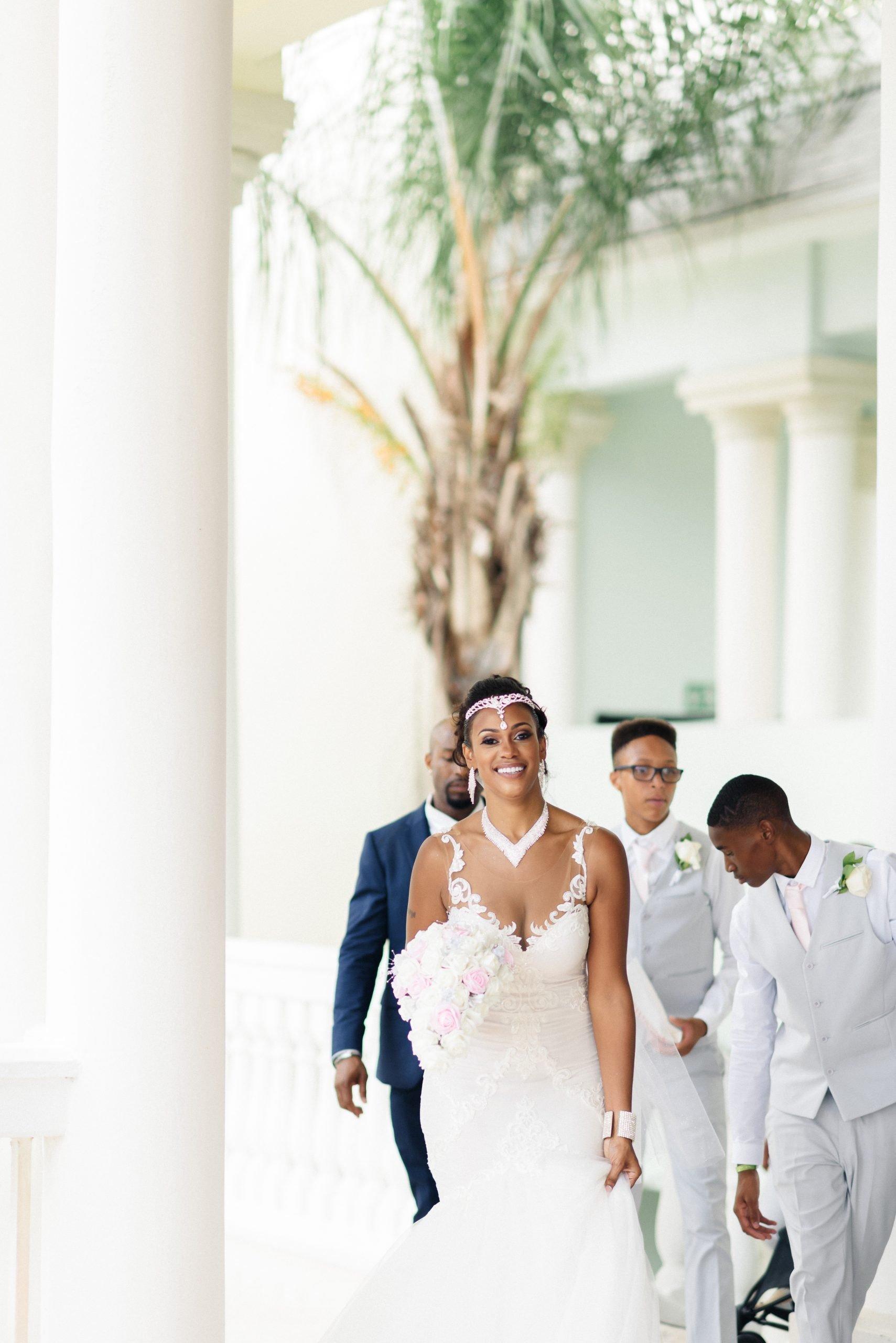 A Pink Themed Beachfront Jamaican Destination Wedding With A Sand